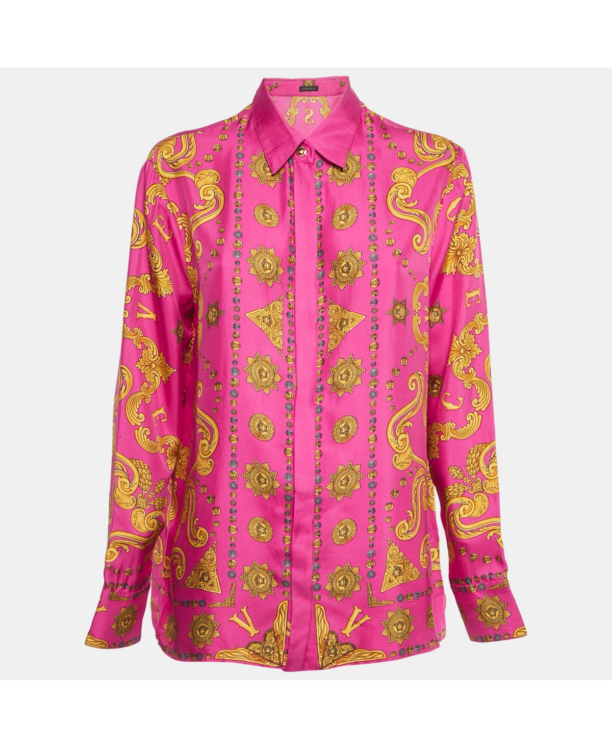 Click here for Pre-Owned Versace Womens Baroque Print Silk Shirt prices