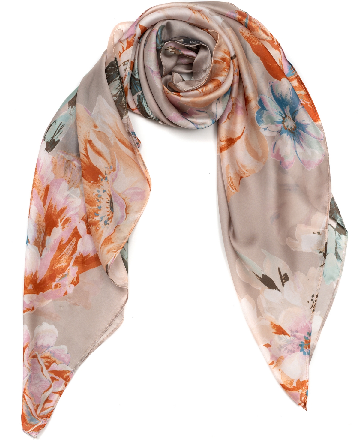 Click here for Vince Camuto Painterly Rose Square Scarf - Taupe M... prices