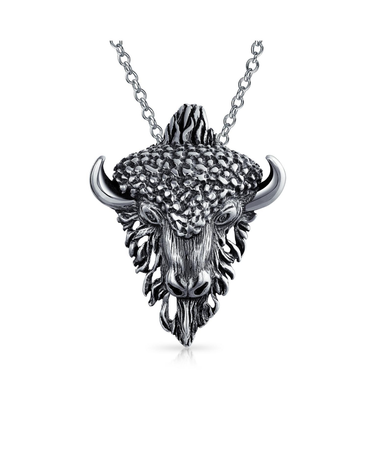Click here for Bling Jewelry Animal Bull Head Pendant Necklace An... prices