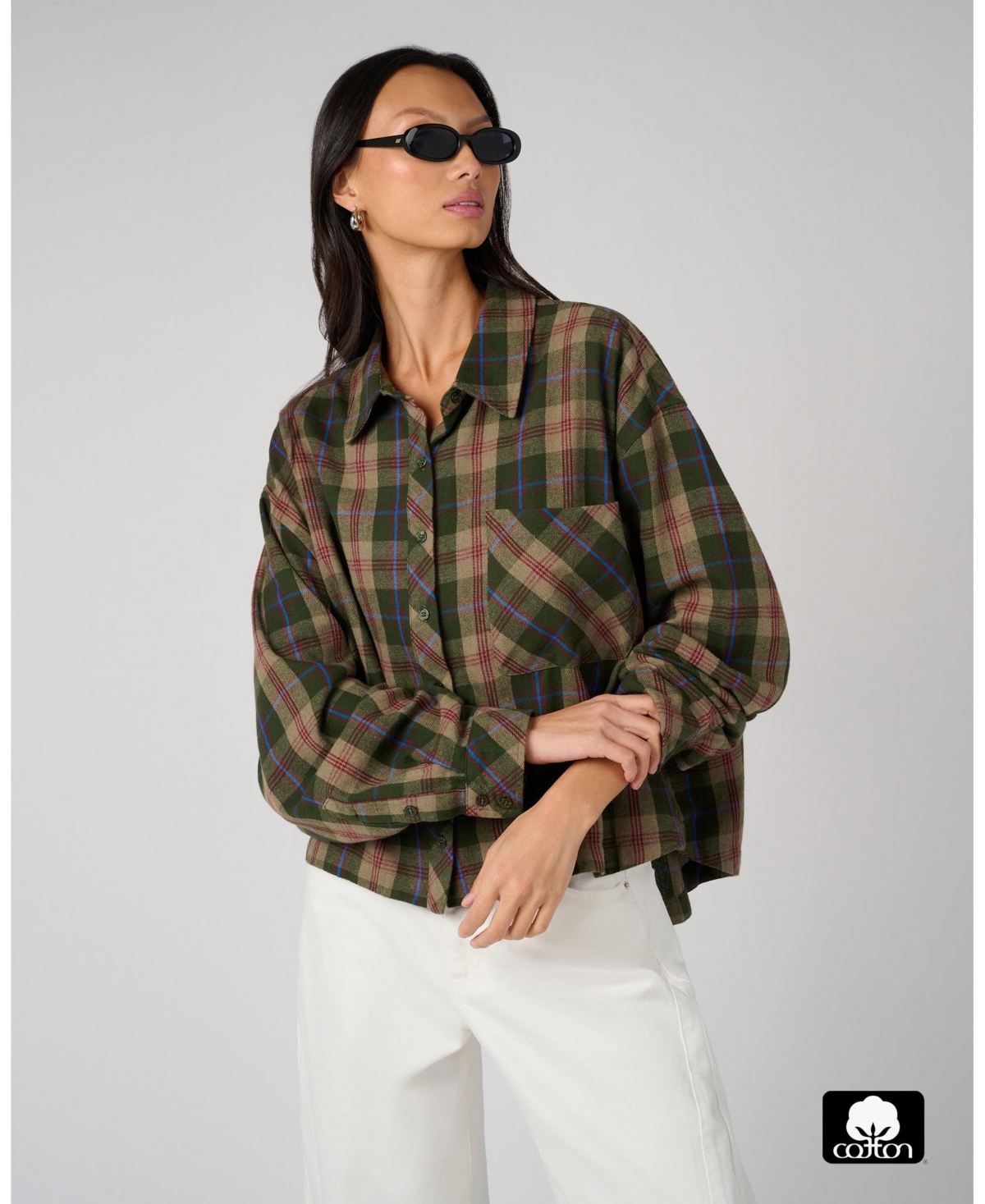 Click here for WeWoreWhat Womens Boxy Boyfriend Overshirt - Fores... prices