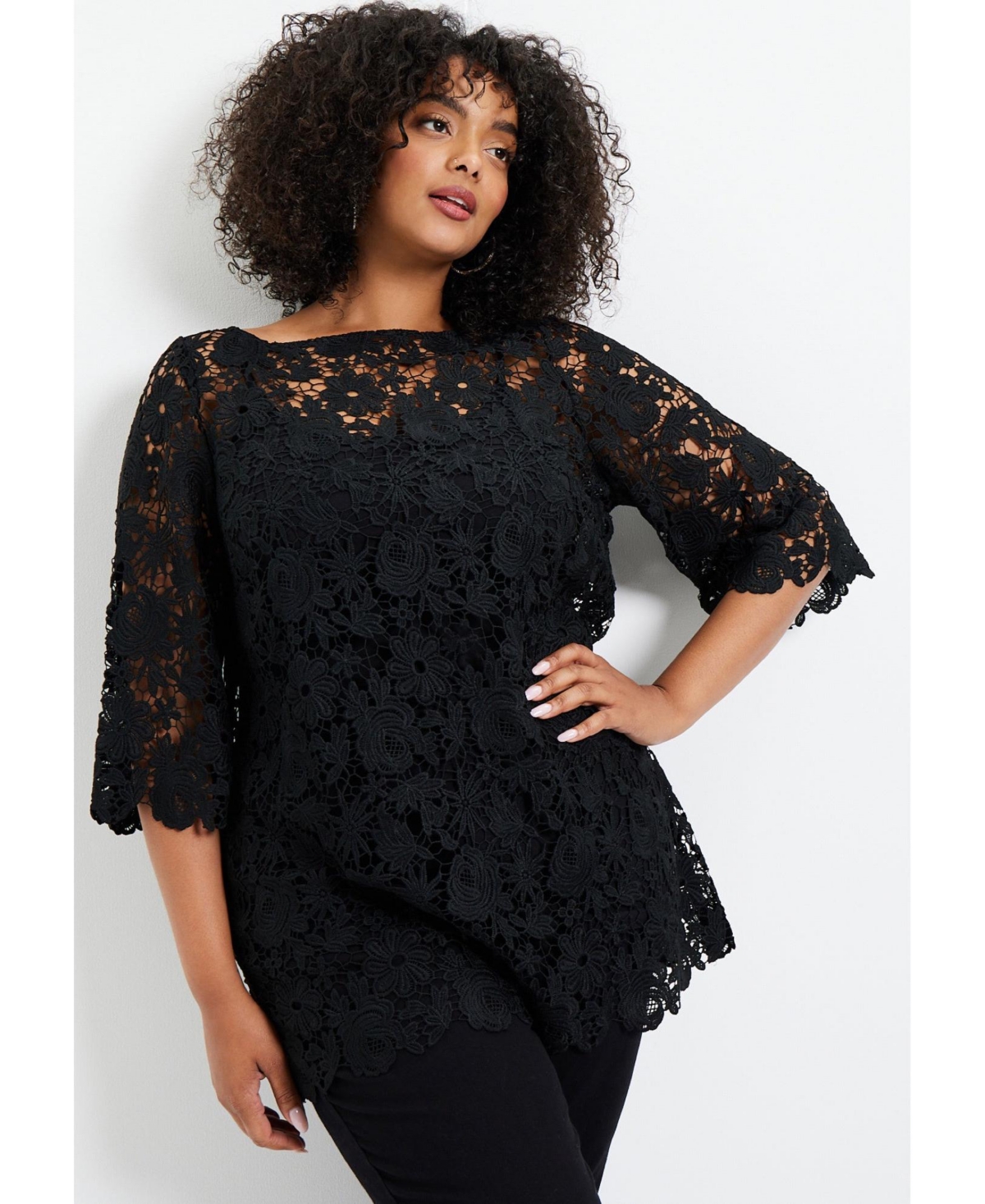 Click here for June + Vie Womens June + Vie Allover Lace Top - Go... prices