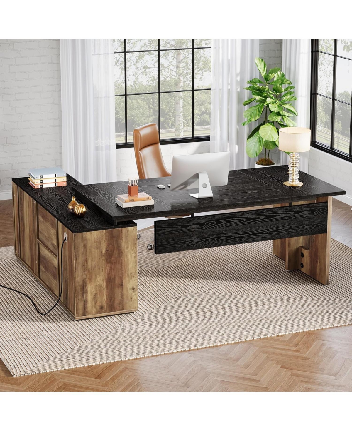 Click here for Tribesigns Executive Office Desk Set  74.8" L... prices