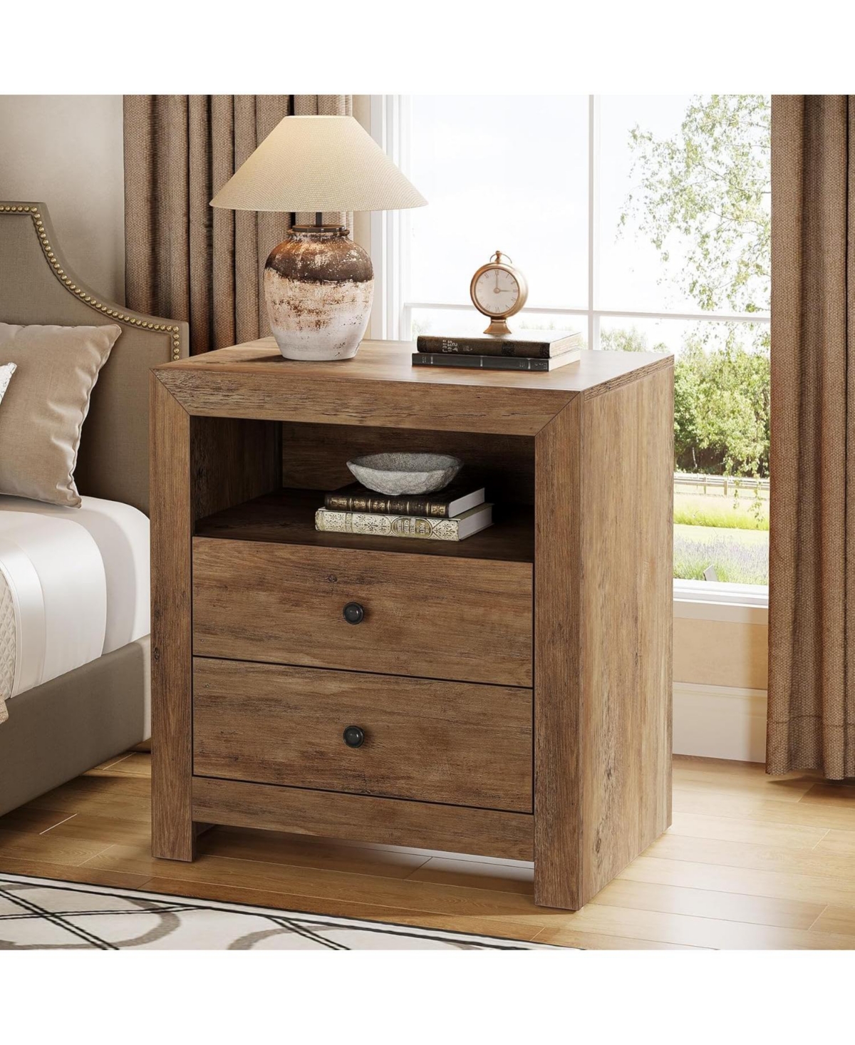 Click here for Tribesigns Farmhouse Nightstand with 2 Storage Dra... prices