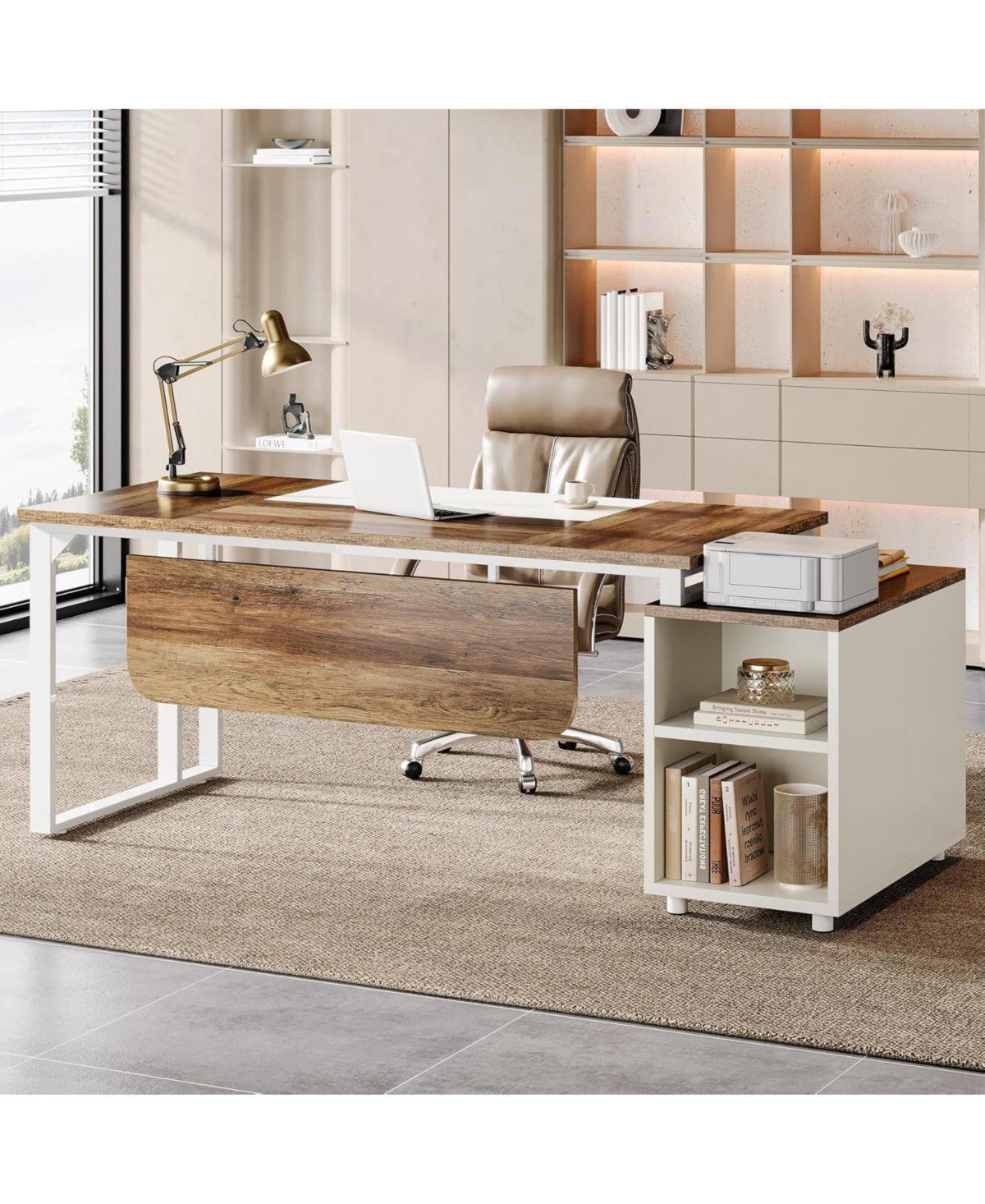 Click here for Tribesigns 74.8-Inch Executive Desk with File Cabi... prices