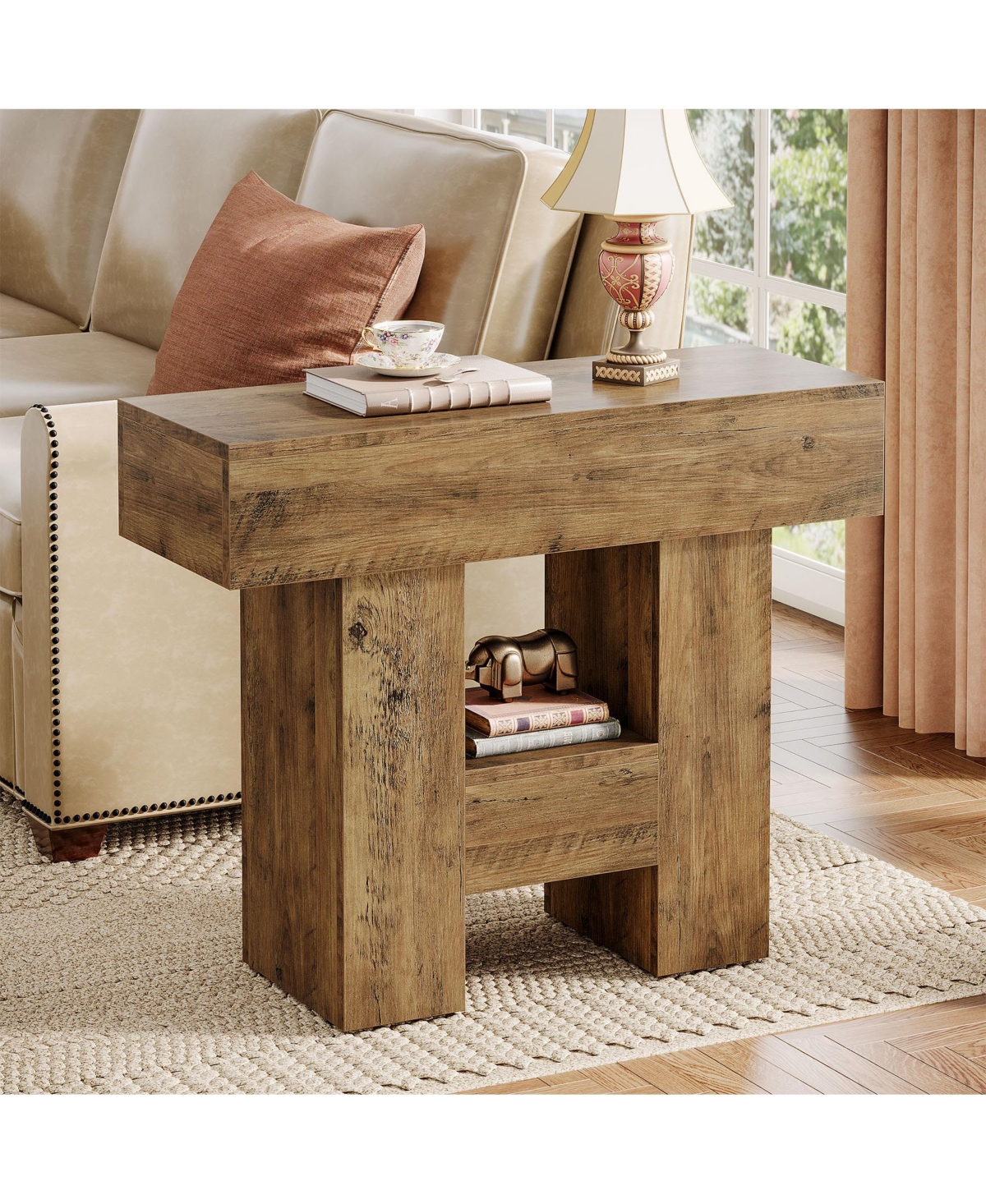 Click here for Tribesigns Farmhouse Narrow End Table with 2-Tier... prices