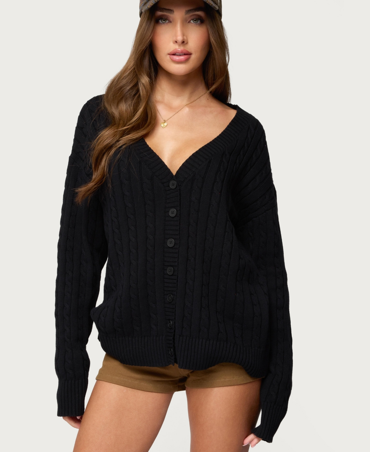 Click here for Edikted Womens Francine Oversized V Neck Cardigan... prices