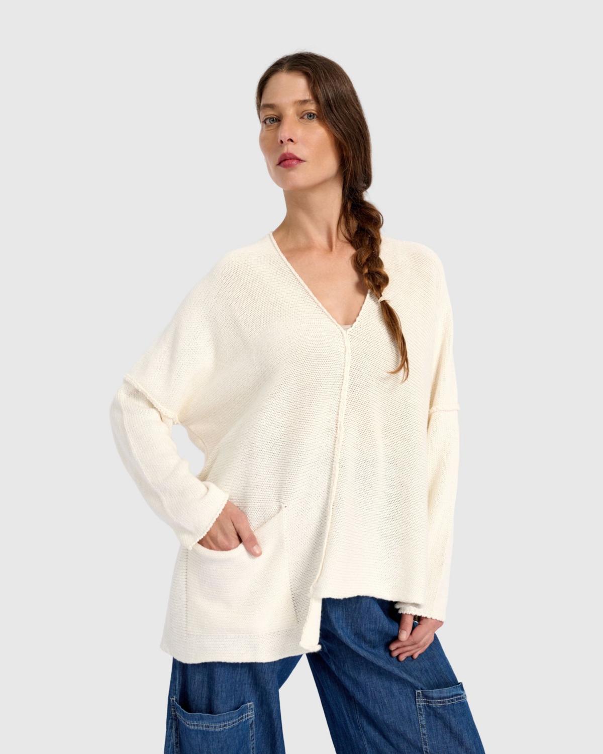 Click here for Alembika Womens Bliss Slouchy Sweater - Cream prices