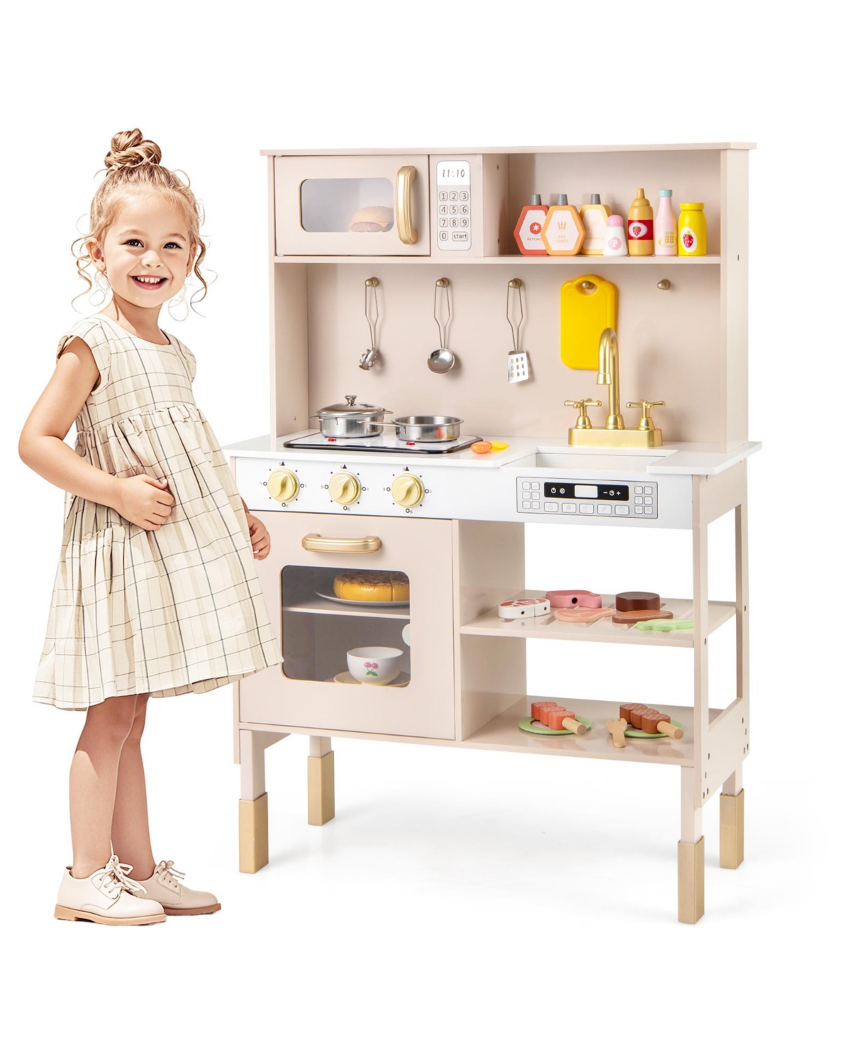 Click here for Skonyon Play Kitchen Height Adjustable with Microw... prices