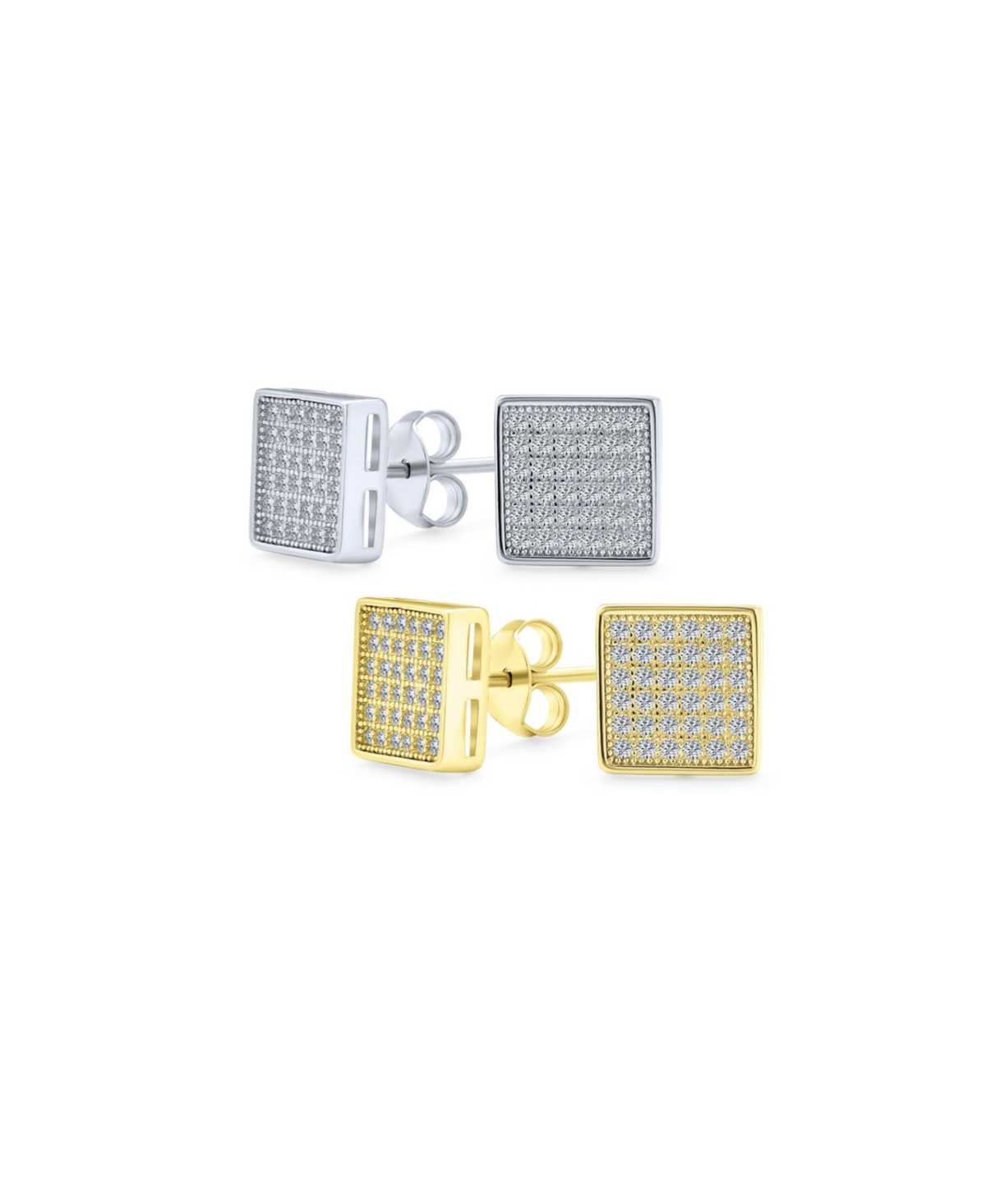 Click here for Bling Jewelry Classic Set of 2 Geometric Square Cz... prices
