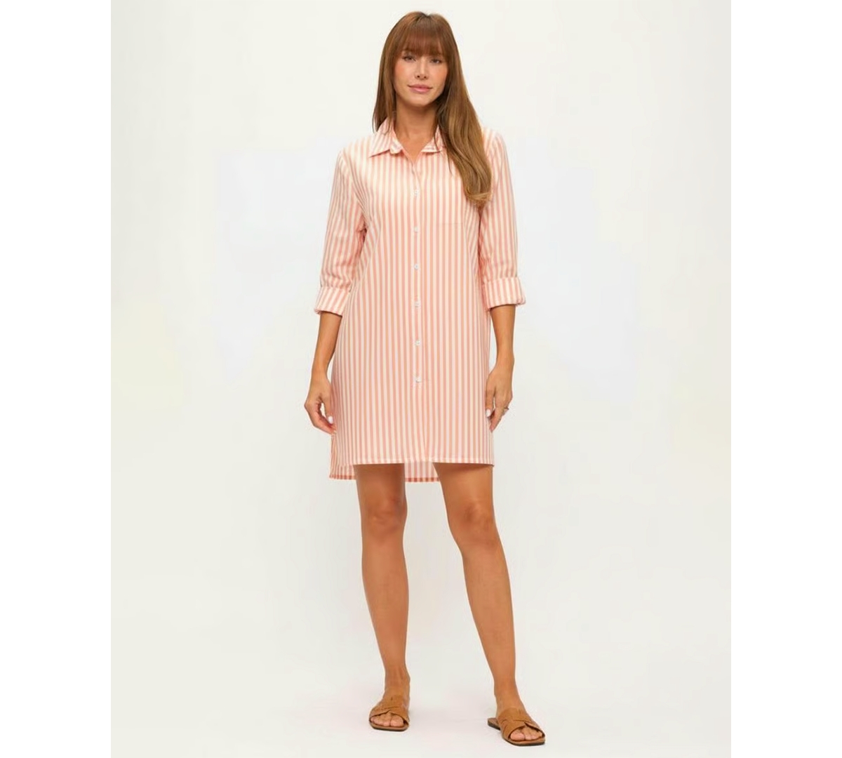 Click here for Dotti Womens Striped Beach Shirt - Sunrise Coral prices