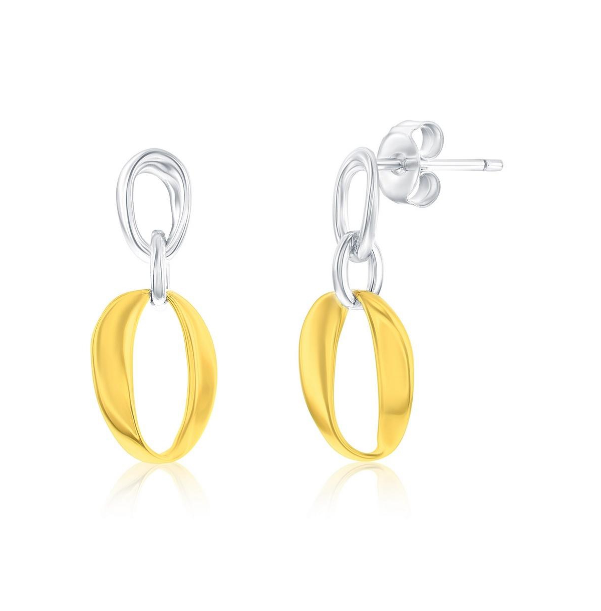 Click here for Simona Polished Oval Link Dangle Earrings - Two-To... prices