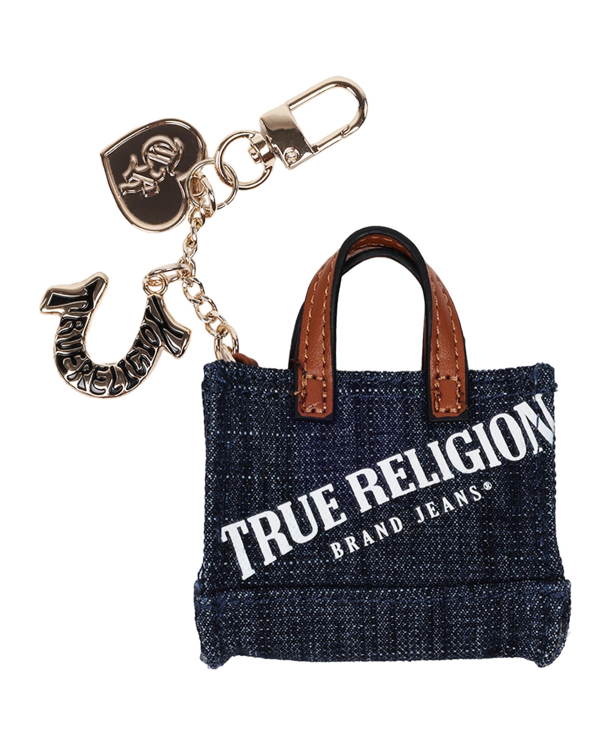 Click here for True Religion Mini Denim Tote Bag Charm - Dark den... prices