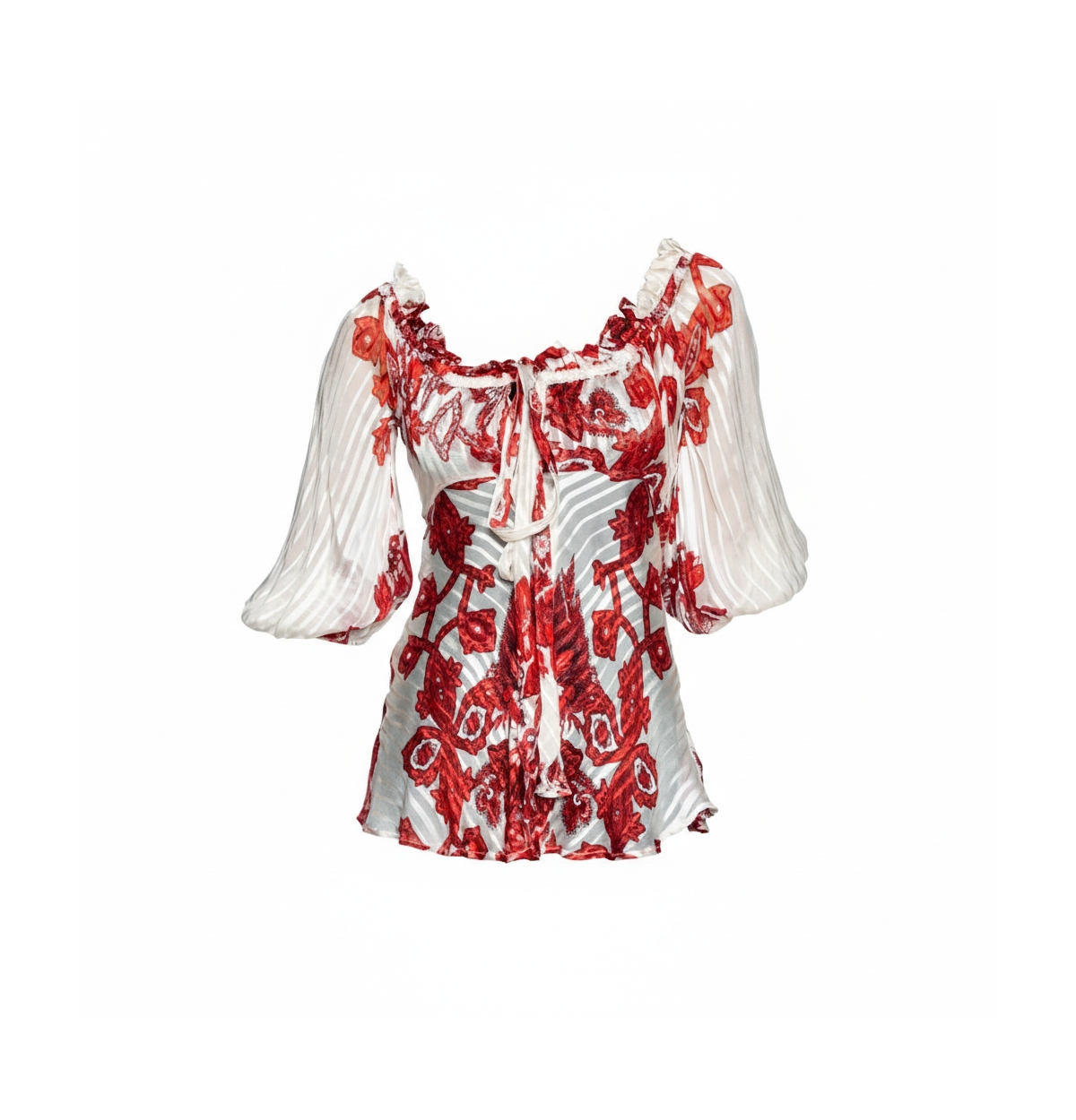 Click here for Pre-Owned Roberto Cavalli Womens Ivory & Red Print... prices