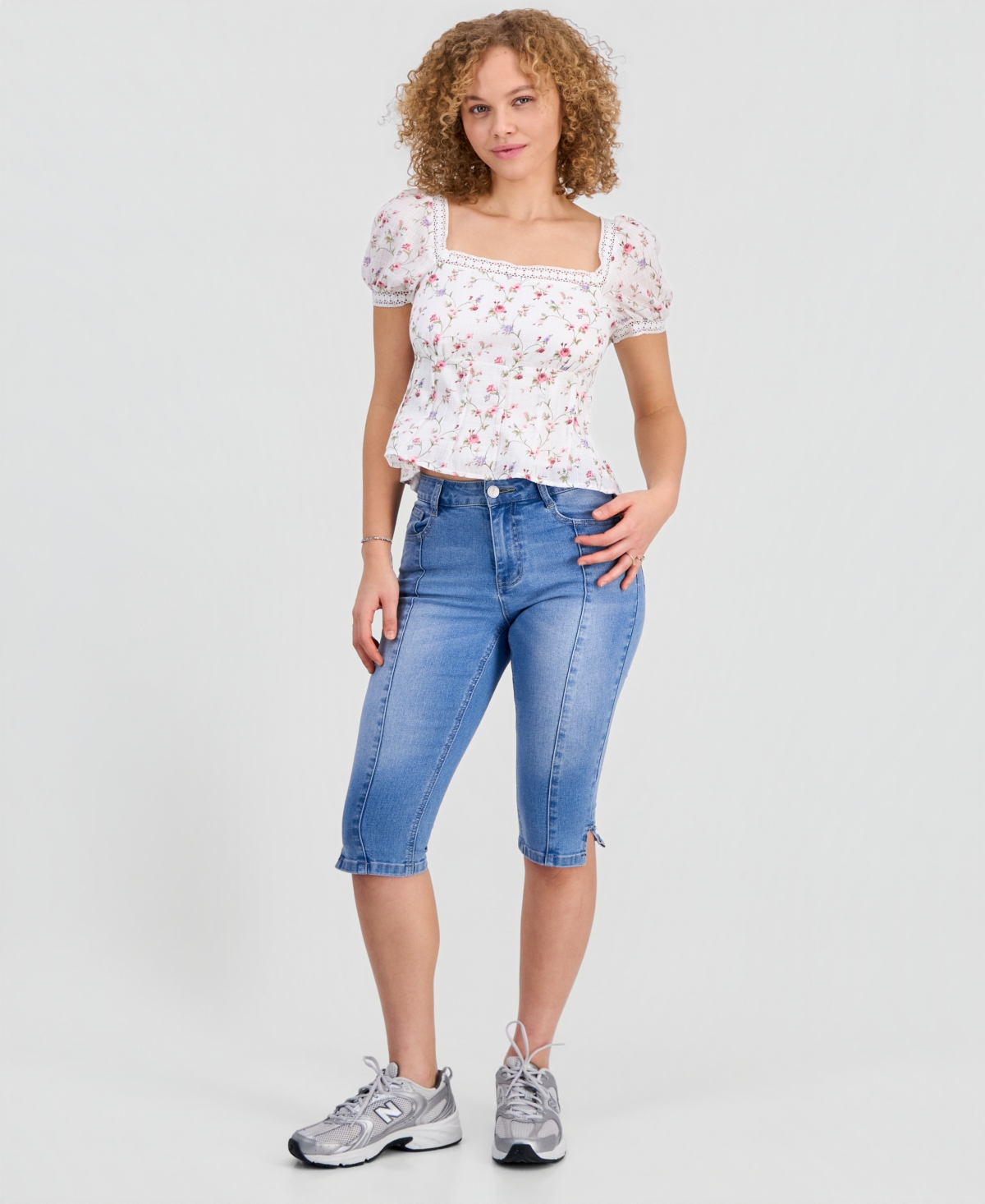 Click here for Dollhouse Juniors Slit-Hem Capri Jeans - Laid Back... prices