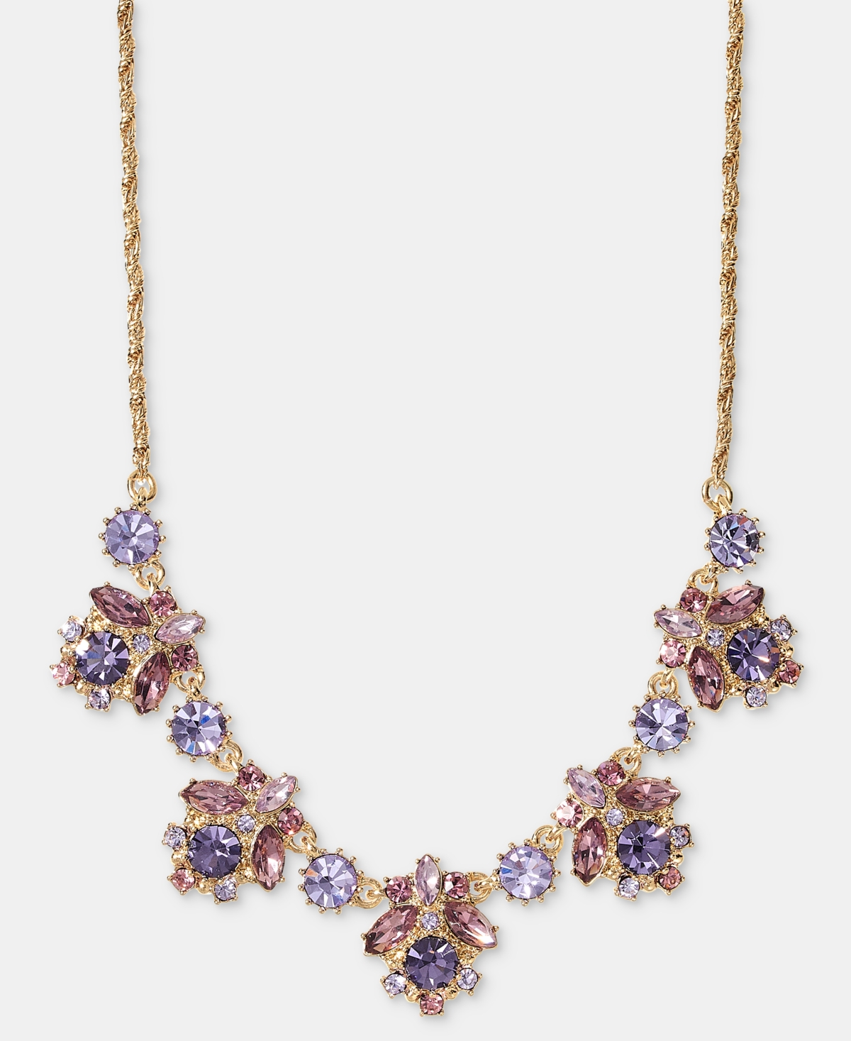 Click here for Marchesa Gold-Tone Mixed Crystal Cluster Statement... prices