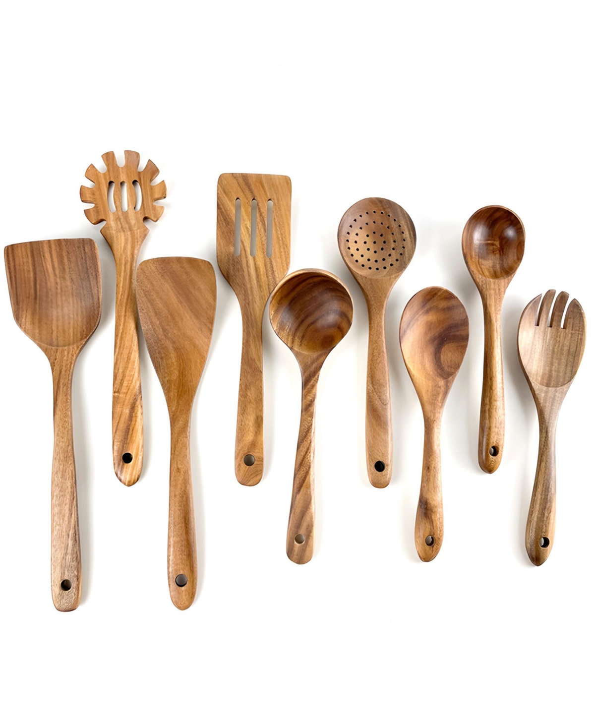 Click here for Sugift 9-Piece Natural Teak Wooden Kitchen Utensil... prices