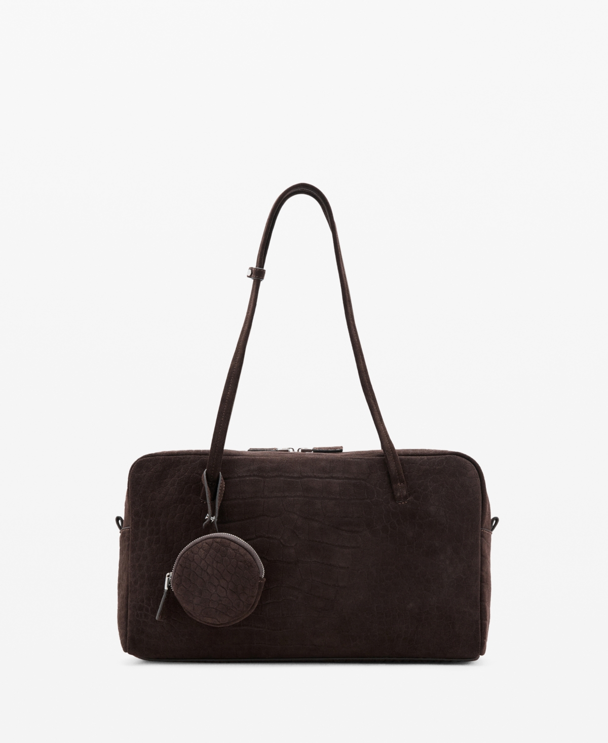 Click here for Mango Womens Medium Suede Bowling Bag - Chocolate prices