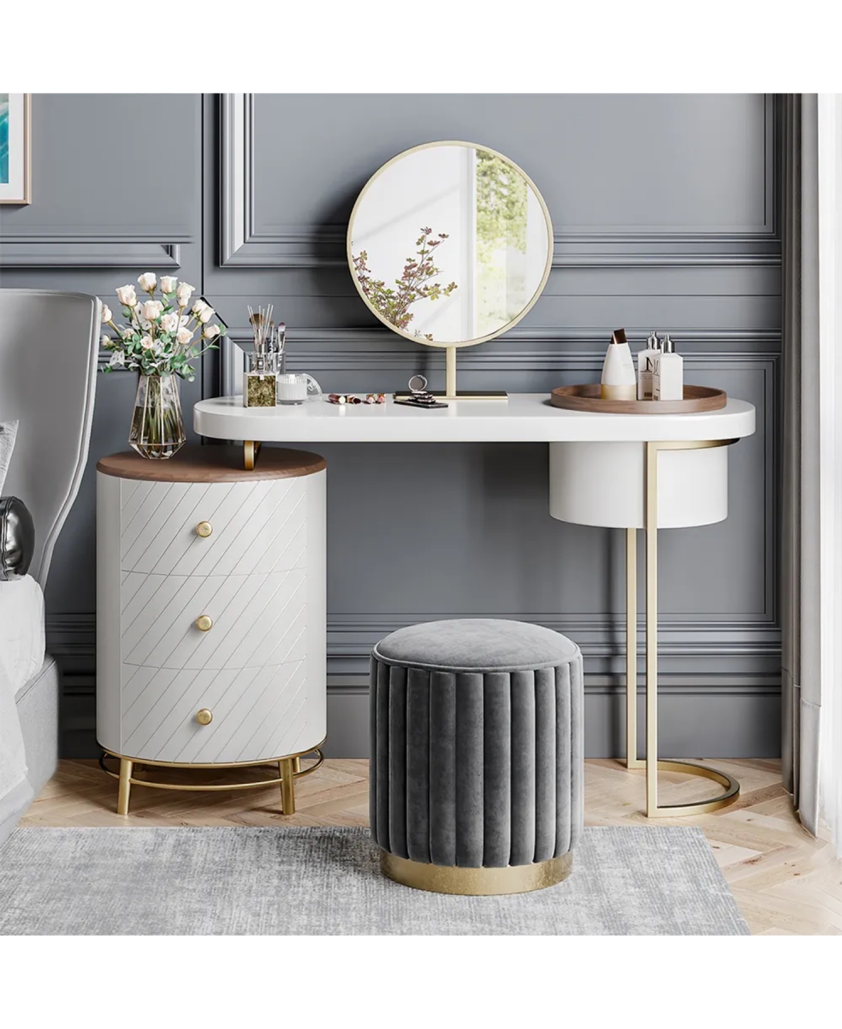 Click here for Streamdale Furniture Vanity with Mirror White - wh... prices