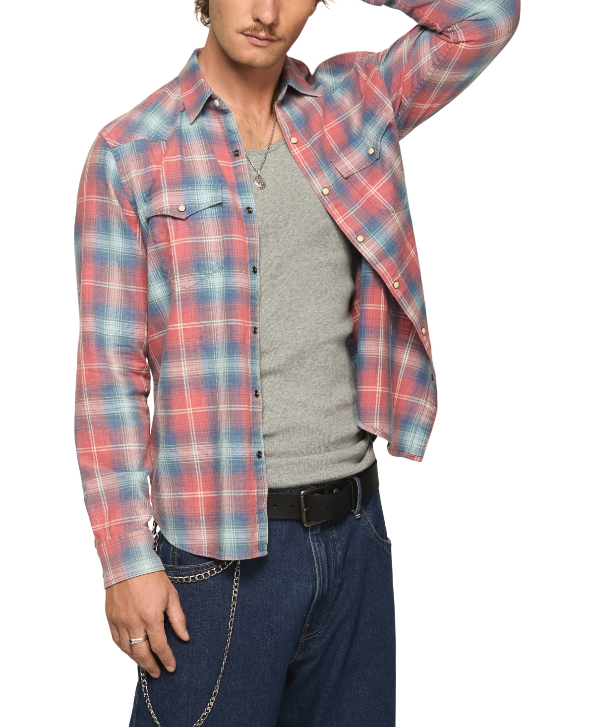 Click here for Lucky Brands Mens Plaid Long-Sleeve Western Shirt... prices