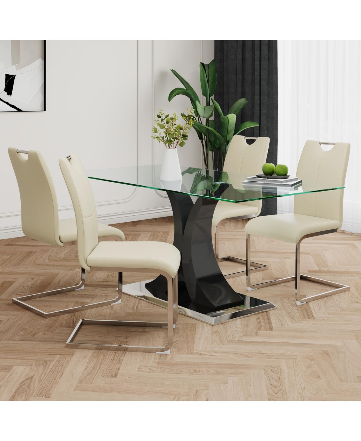 Click here for Streamdale Furniture Modern Glass Dining Set (Tabl... prices