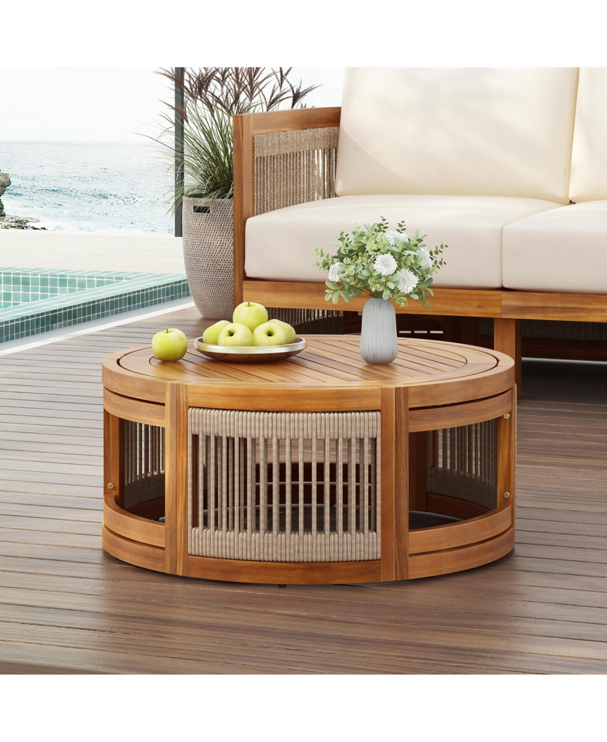 Click here for Lovmor 27.95" Acacia Wood Outdoor Coffee Tabl... prices