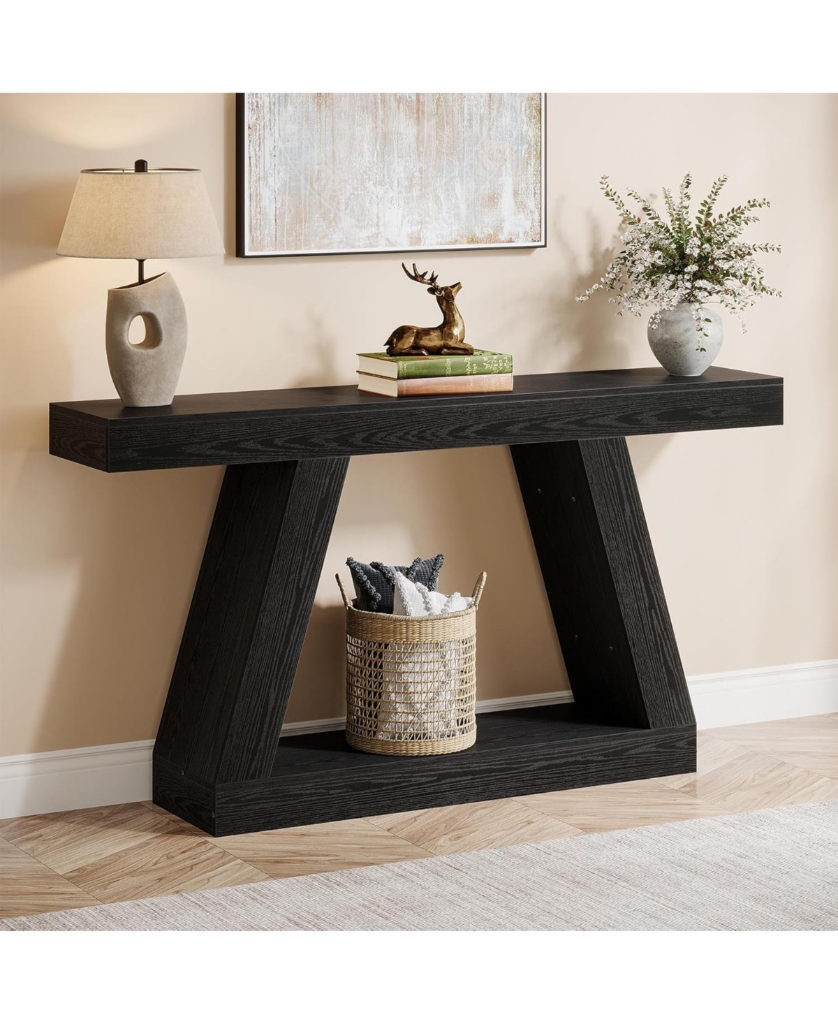 Click here for Tribesigns Farmhouse Console Table  55-Inch Rustic... prices