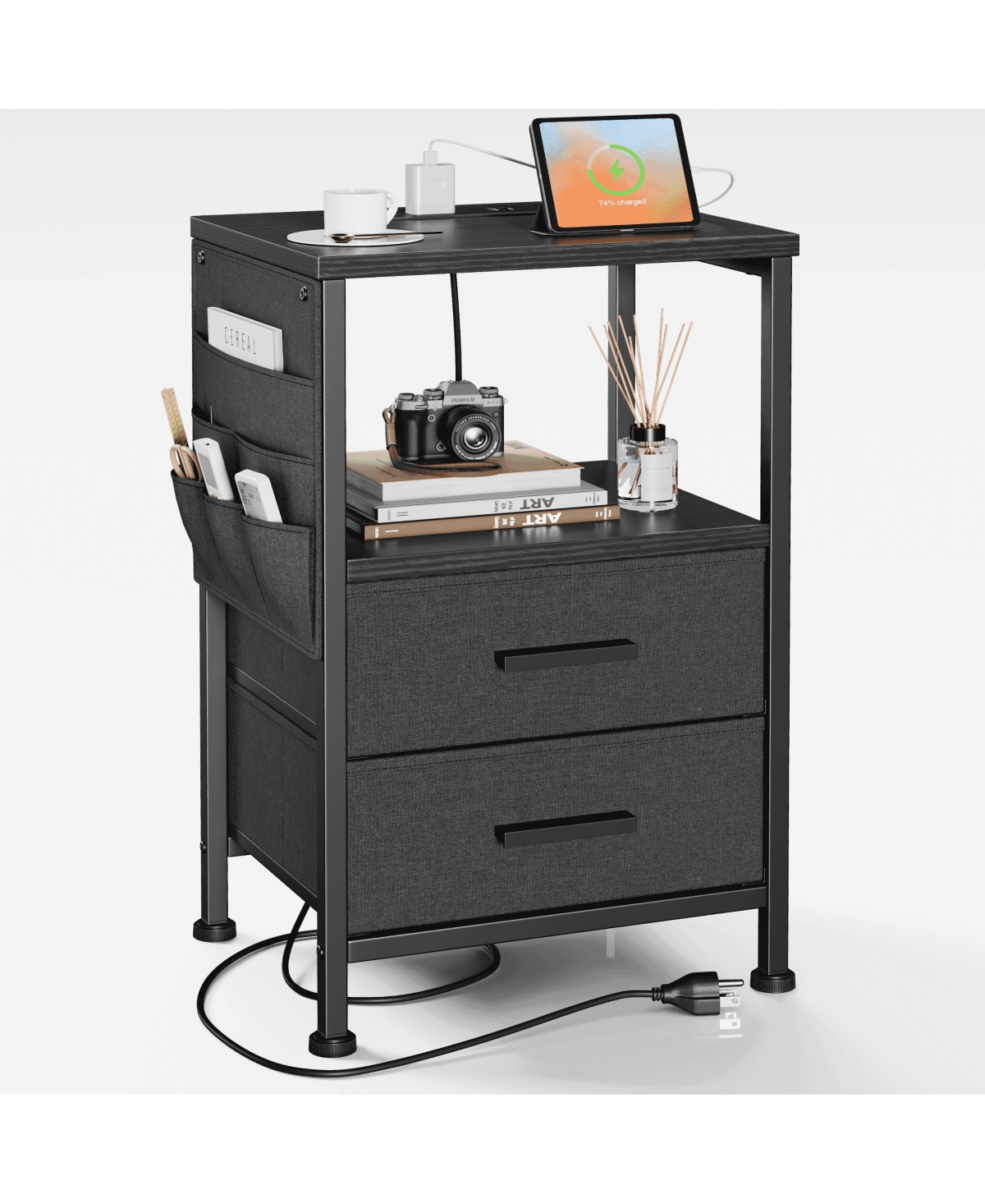 Click here for Mr Ironstone Nightstand with Charging Station  End... prices