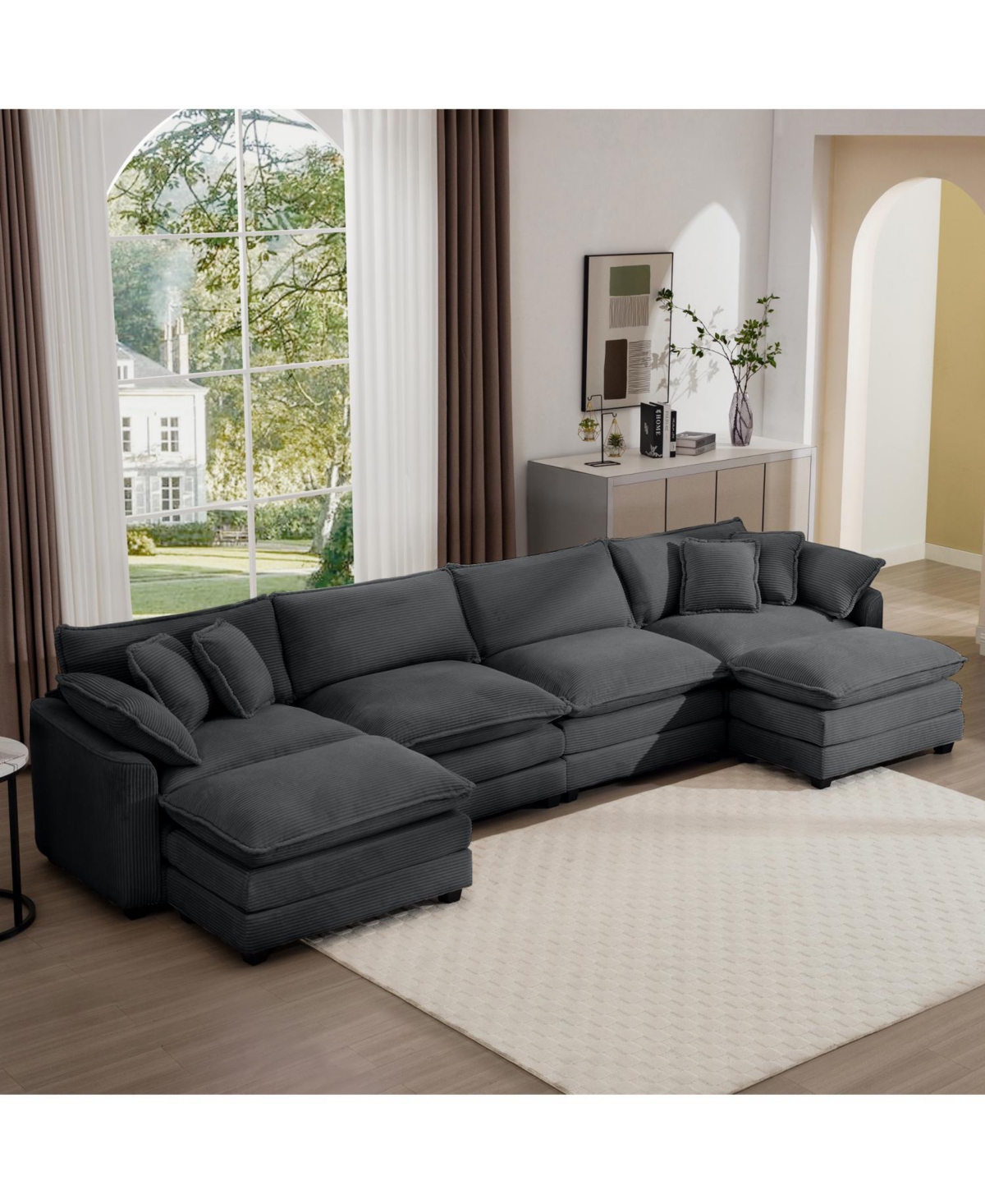 Click here for Streamdale Furniture Corduroy 4-Seater Sofa with 3... prices