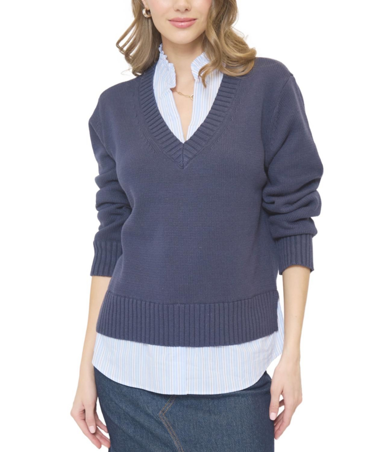 Click here for Central Park West Womens Maisie Mandarin Collar Tw... prices