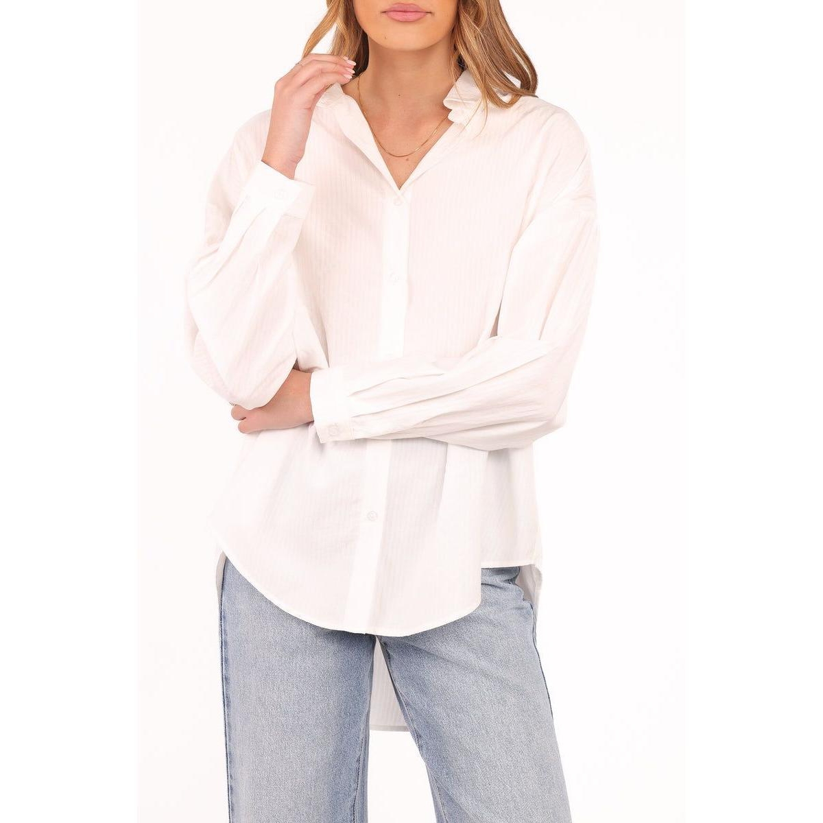 Click here for Petal and Pup Womens Edwards Shirt - White stripe prices