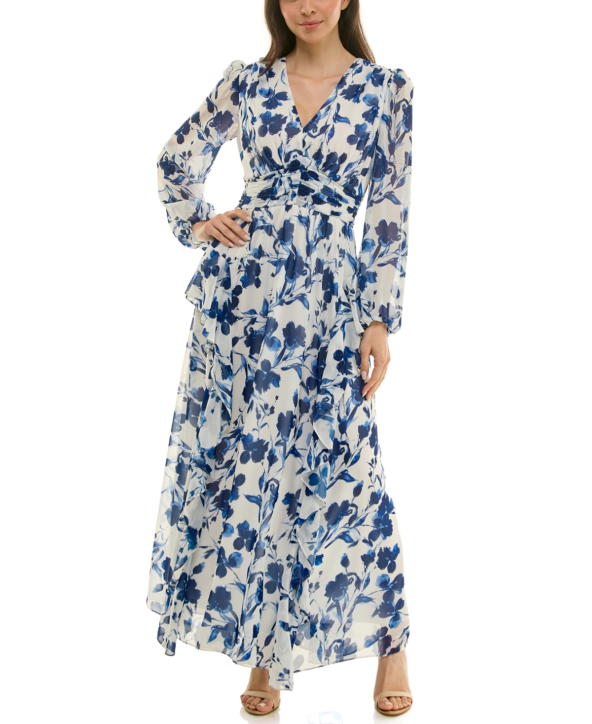 Click here for Taylor Womens V-Neck Cinched Waist Dress - Ivory D... prices