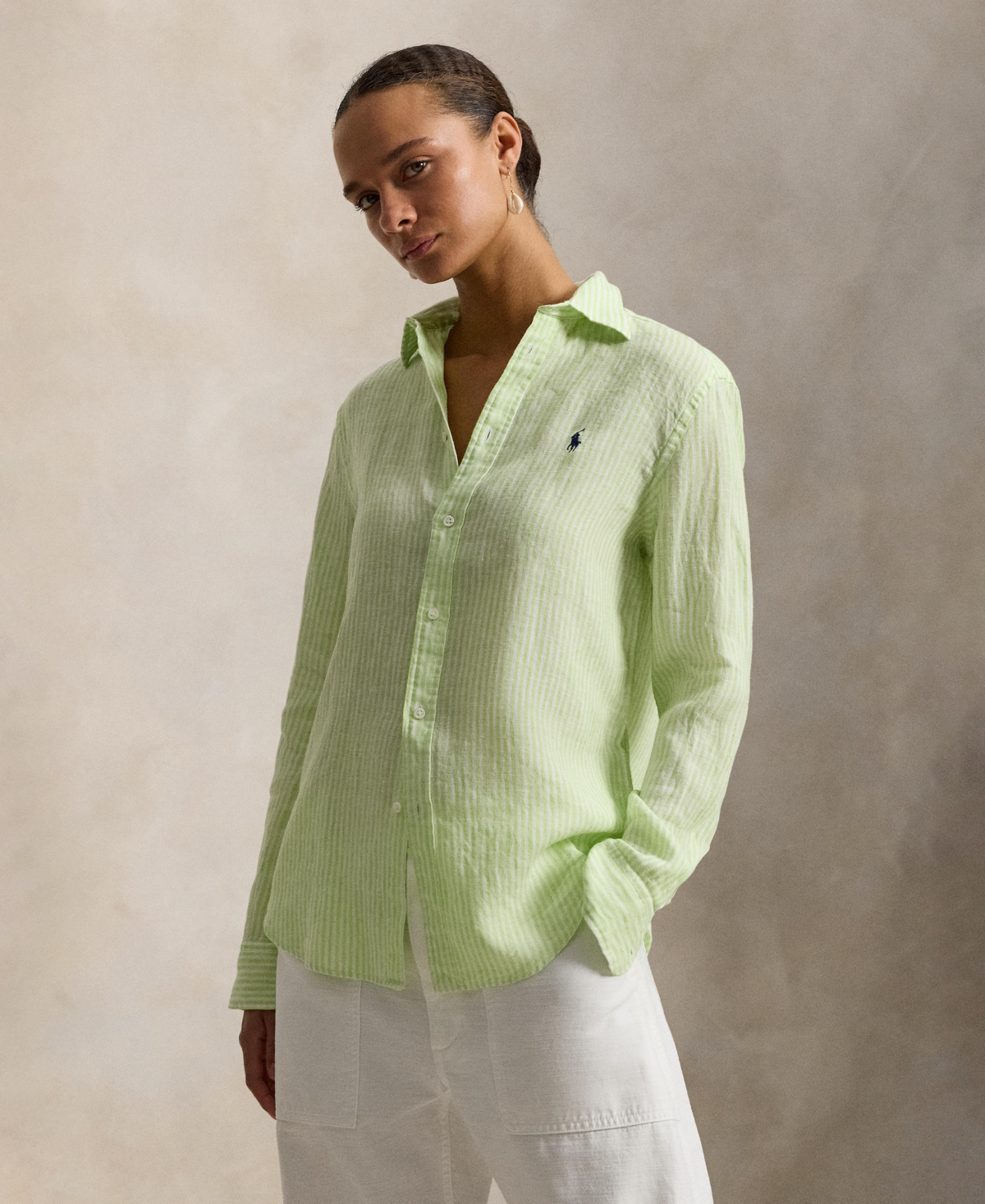 Click here for Polo Ralph Lauren Womens Classic Fit Striped Sprea... prices