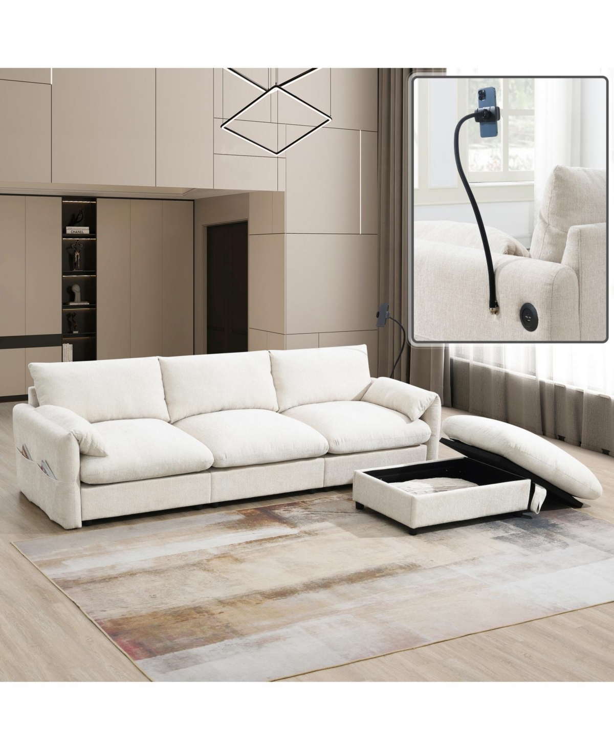 Click here for Streamdale Furniture Chenille Sectional Sofa w/ Ot... prices