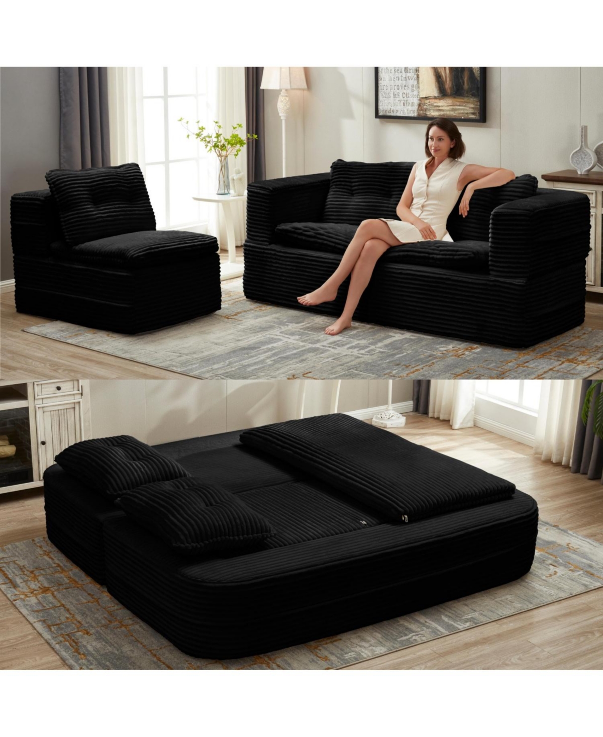 Click here for Streamdale Furniture Convertible Corduroy Sectiona... prices