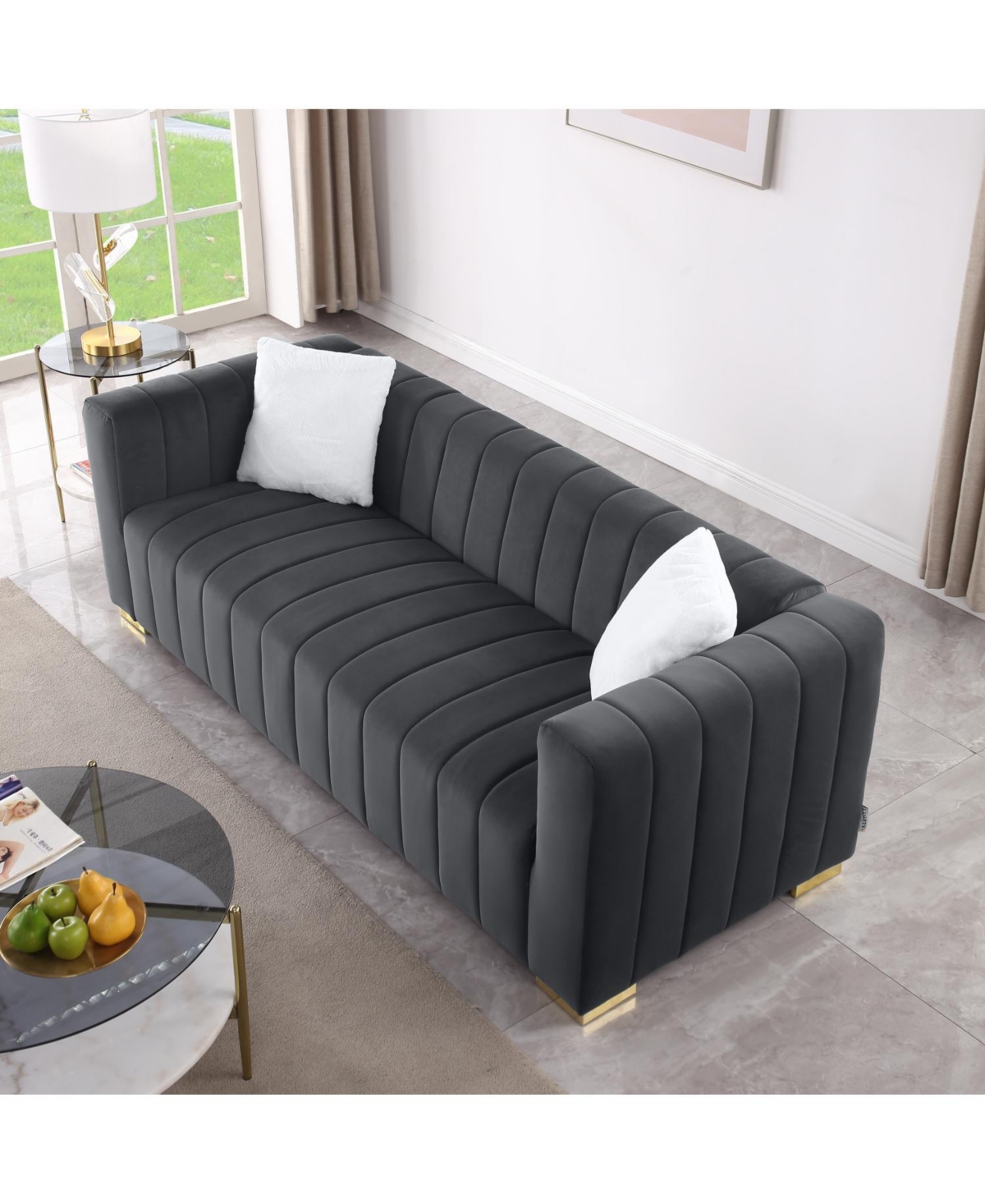 Click here for Streamdale Velvet Upholstered Sofa: Luxurious Comf... prices
