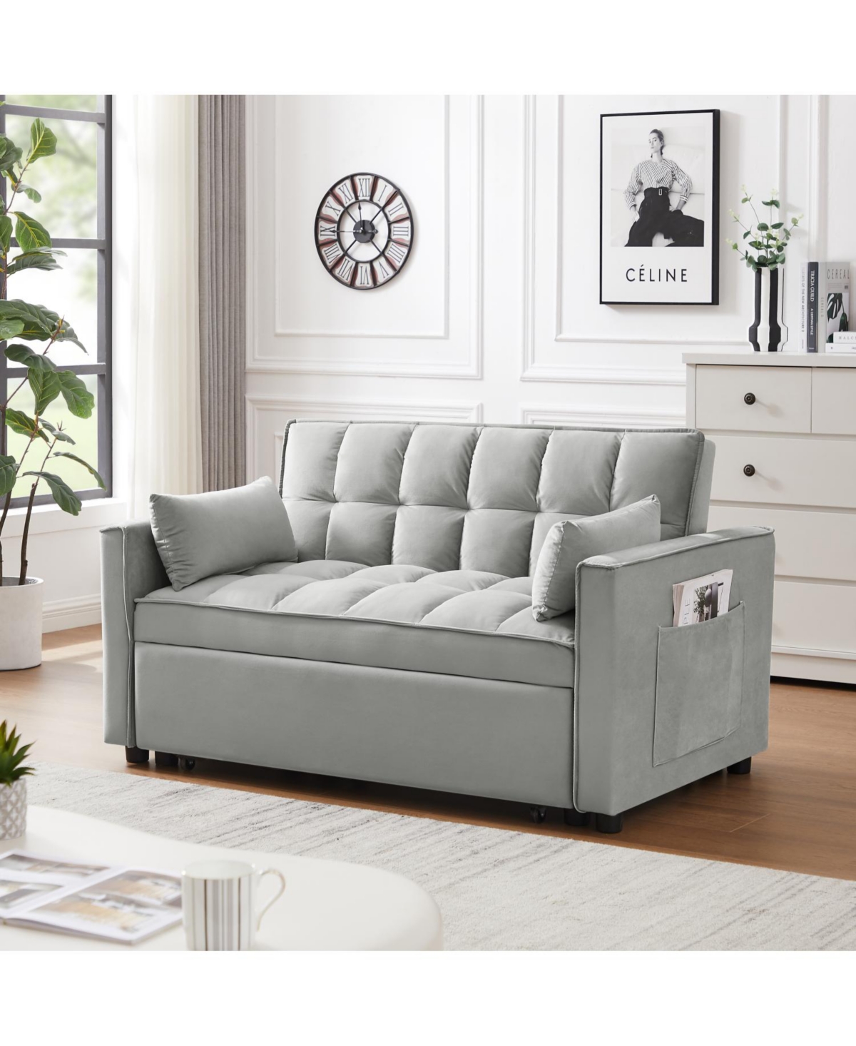 Click here for Streamdale Furniture Velvet Loveseat Futon Sofa Be... prices