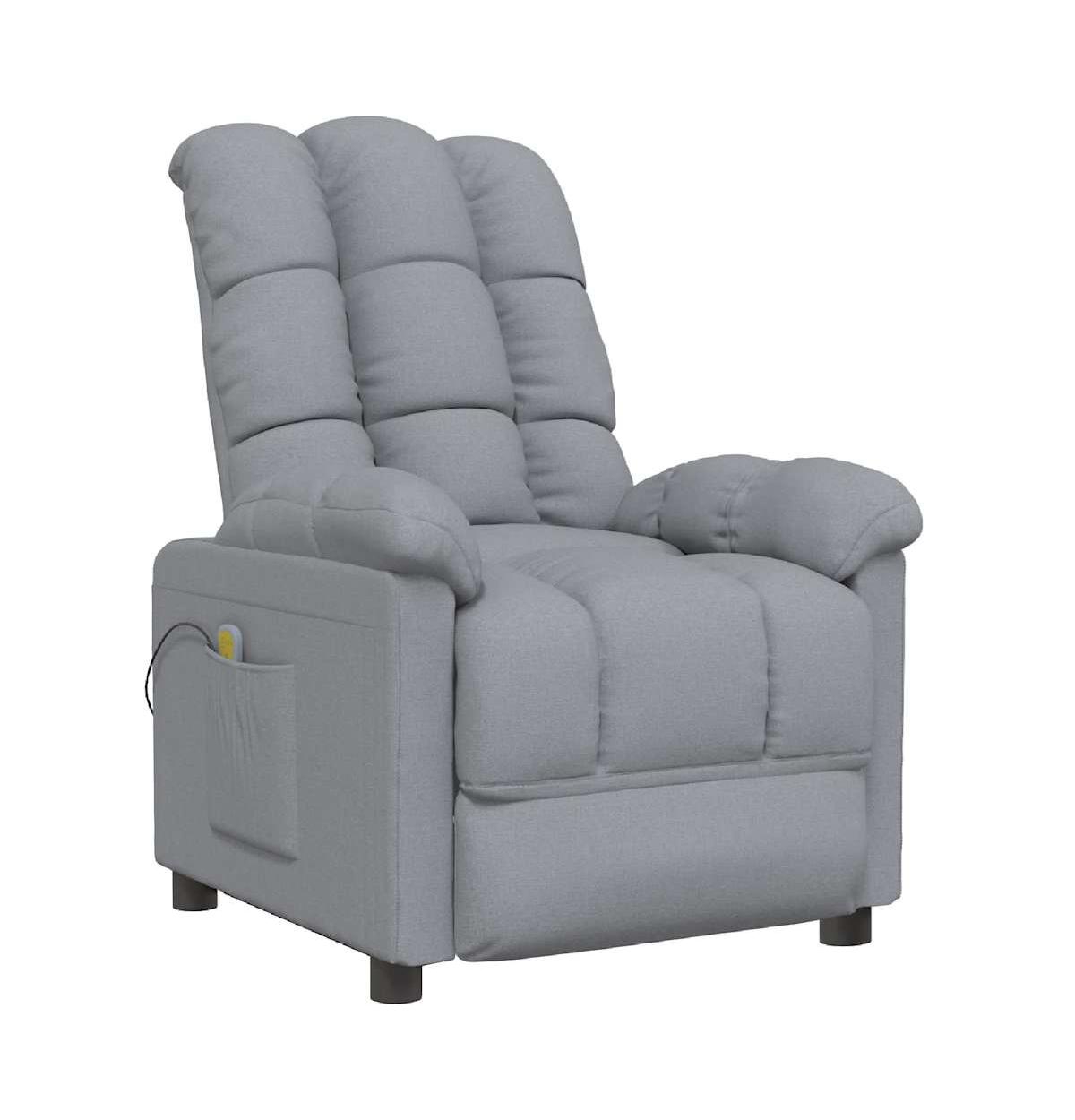 Click here for vidaXL Massage Chair Light Gray Fabric - Light gra... prices