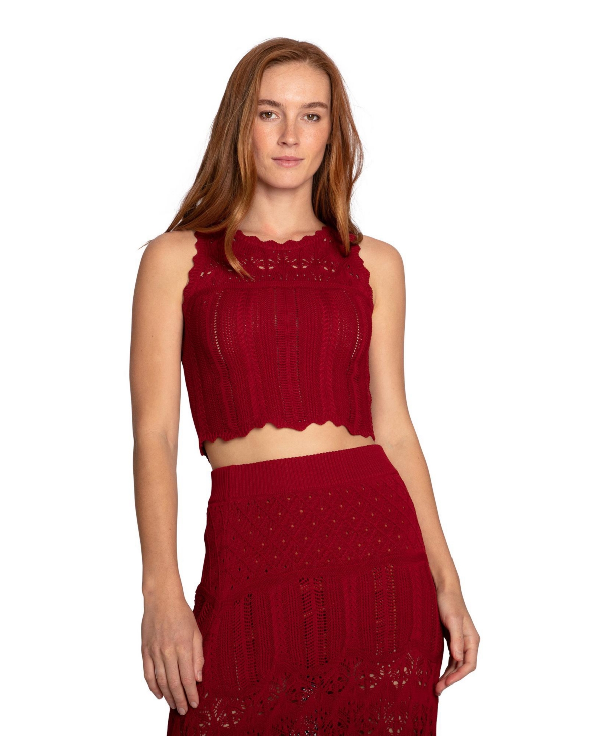 Click here for Belle & Bloom Womens Harvest Haze Crochet Crop Top... prices