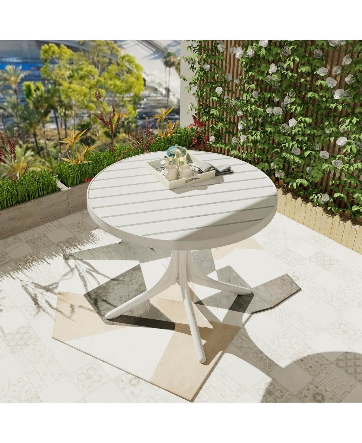 Click here for Streamdale White Round Plastic Table - 36 Inch Ind... prices