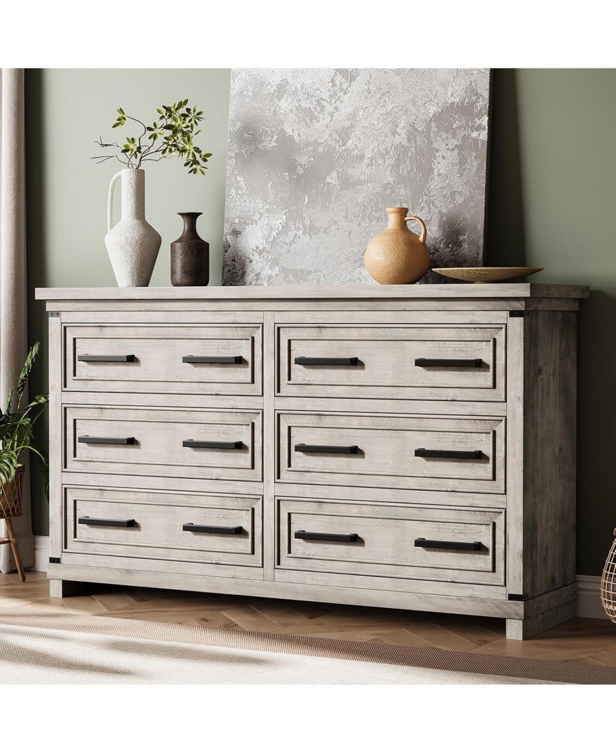 Click here for Gaomon Farmhouse 6 Drawer Dresser for Bedroom Rust... prices