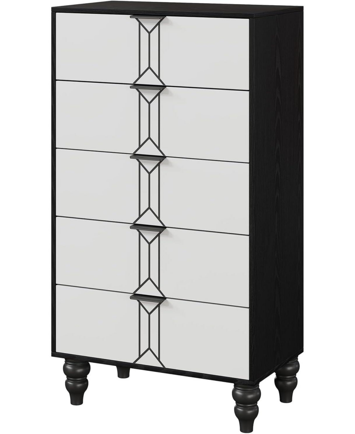 Click here for Gaomon 5-Drawer Wooden Oak & Gold Modern Tall Dres... prices