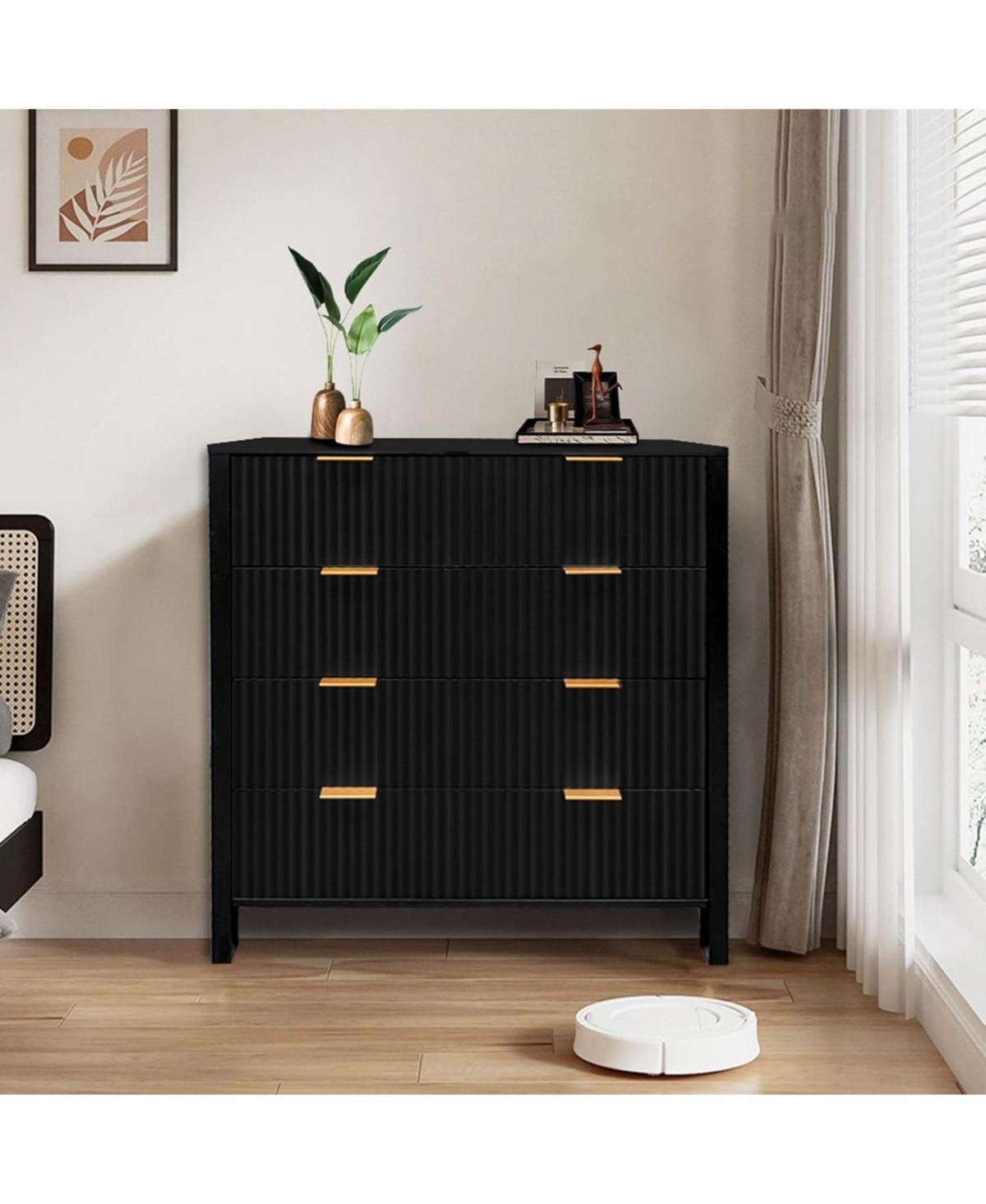 Click here for gaomon 30" Fluted 4-Drawer Dresser  Modern St... prices