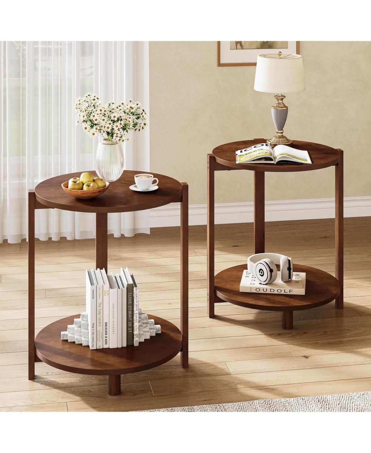 Click here for Tribesigns Solid Wood Side Table Set of 2  Small R... prices