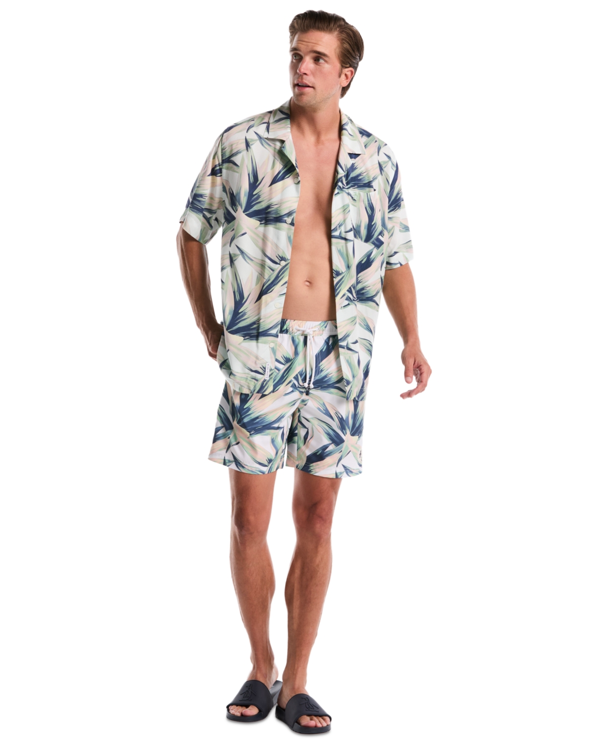 Click here for Original Penguin Mens Volley Succulent Print Elast... prices