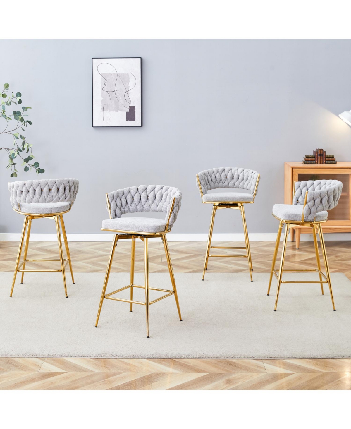 Click here for Streamdale Furniture Rotating Beige Linen Bar Stoo... prices