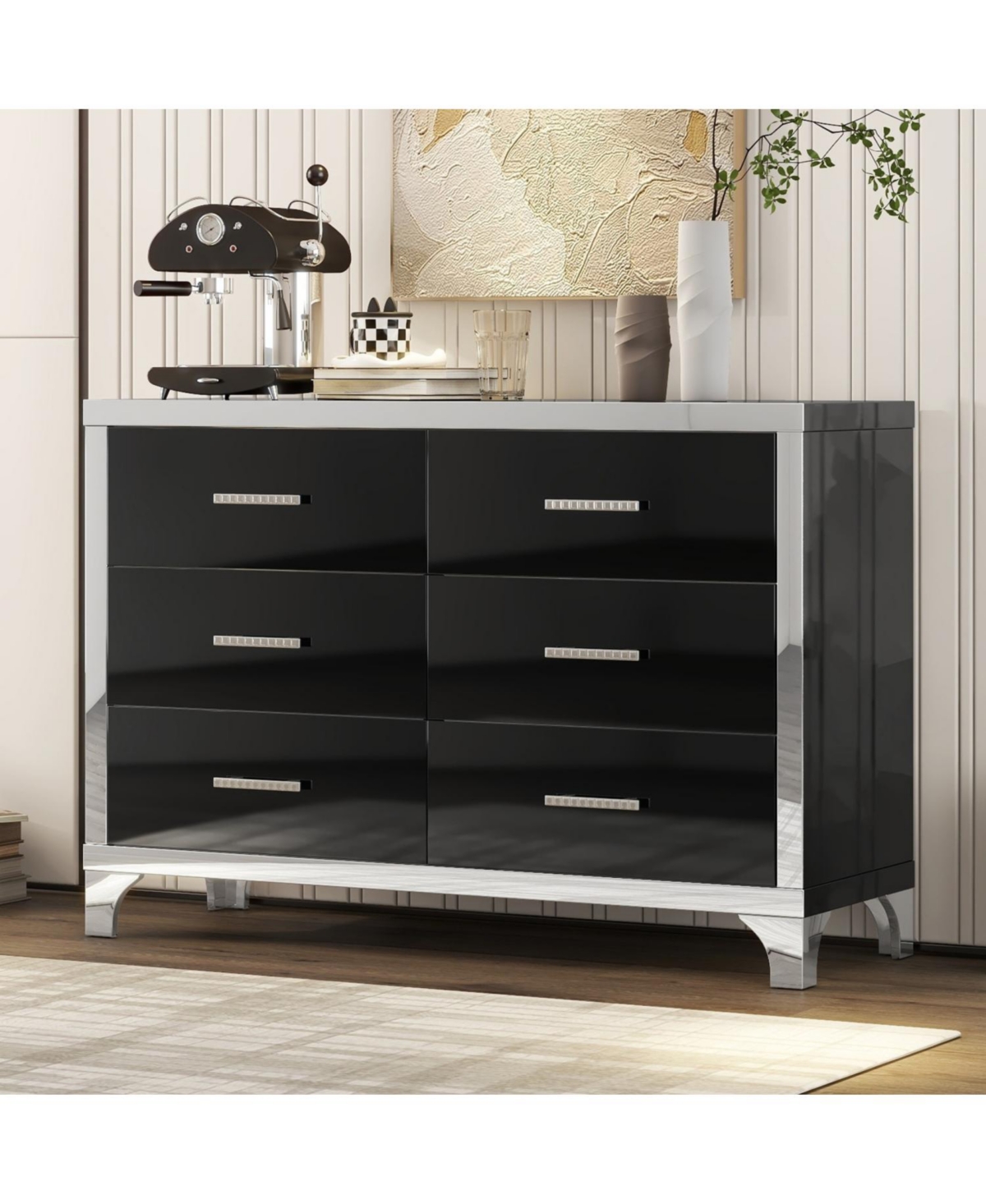 Click here for Streamdale Furniture Elegant High Gloss Dresser wi... prices