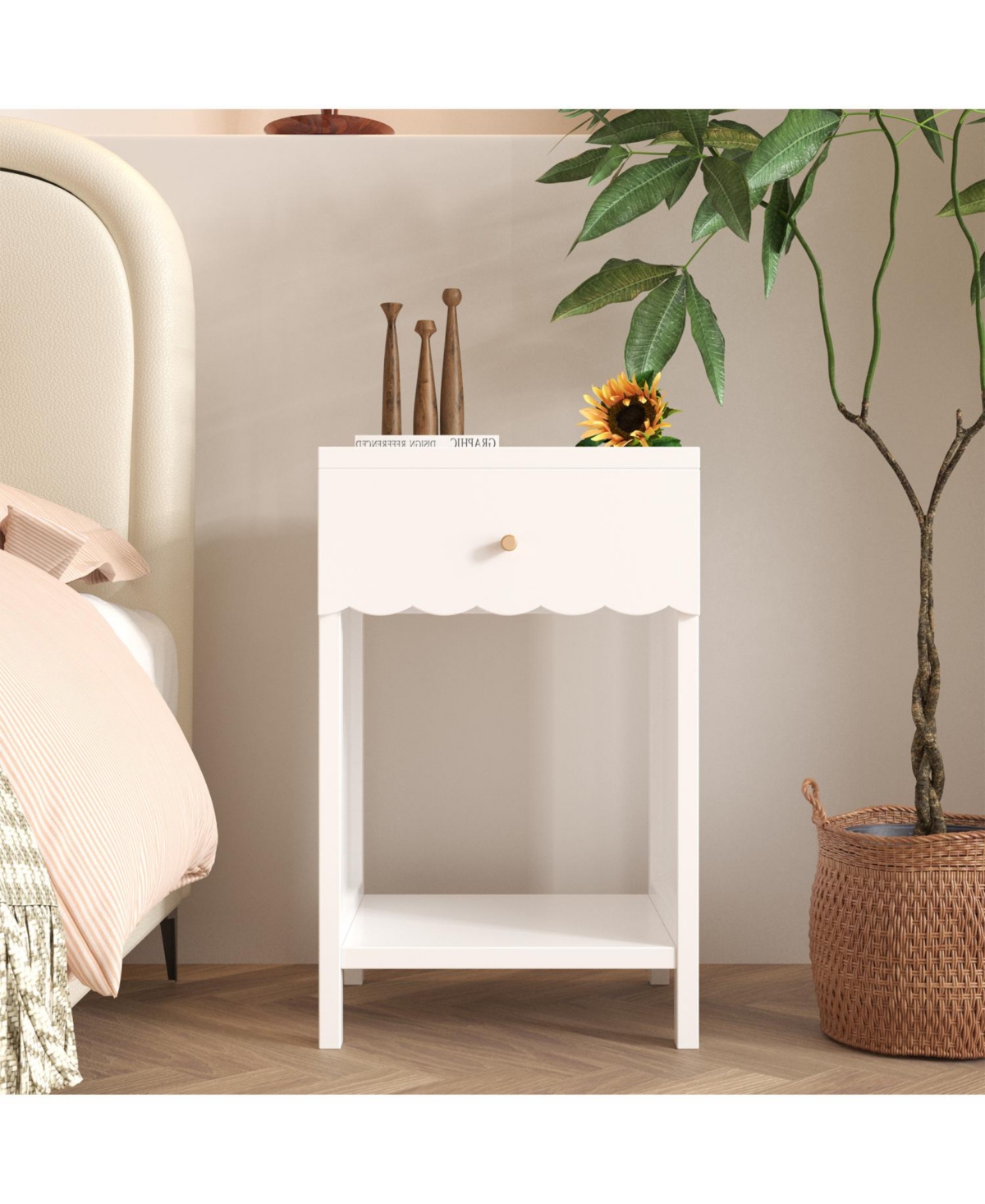 Click here for Streamdale Furniture White Nightstand with Drawer... prices