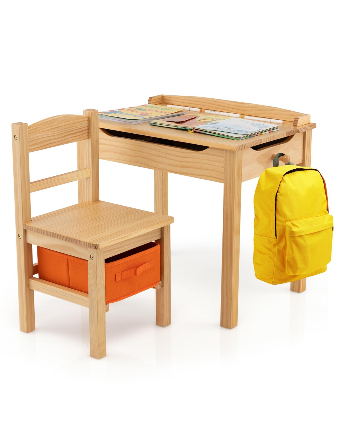 Click here for Gymax Kids Table and Chair Set Wood Activity Study... prices