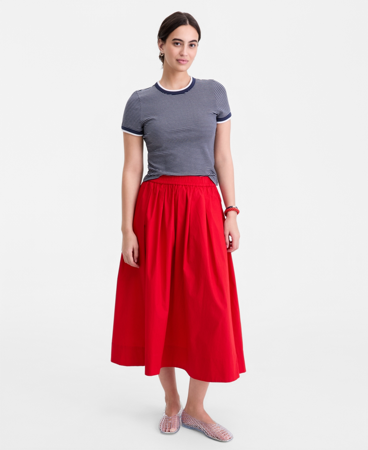 Click here for On 34th Womens Pull-On Poplin Midi Skirt  Macys Ex... prices