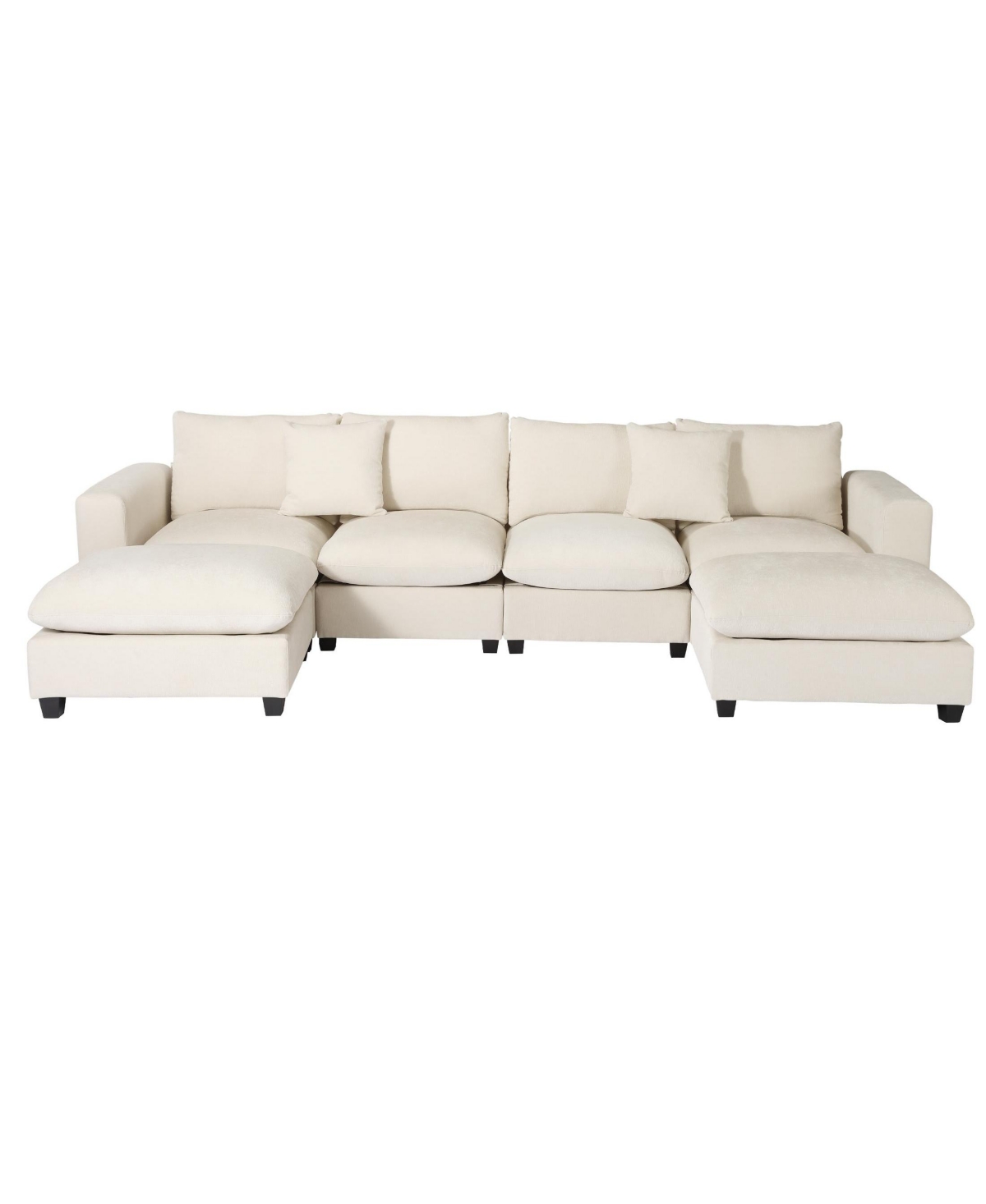 Click here for 128" Chenille Modular U-Shaped Sectional Couc... prices